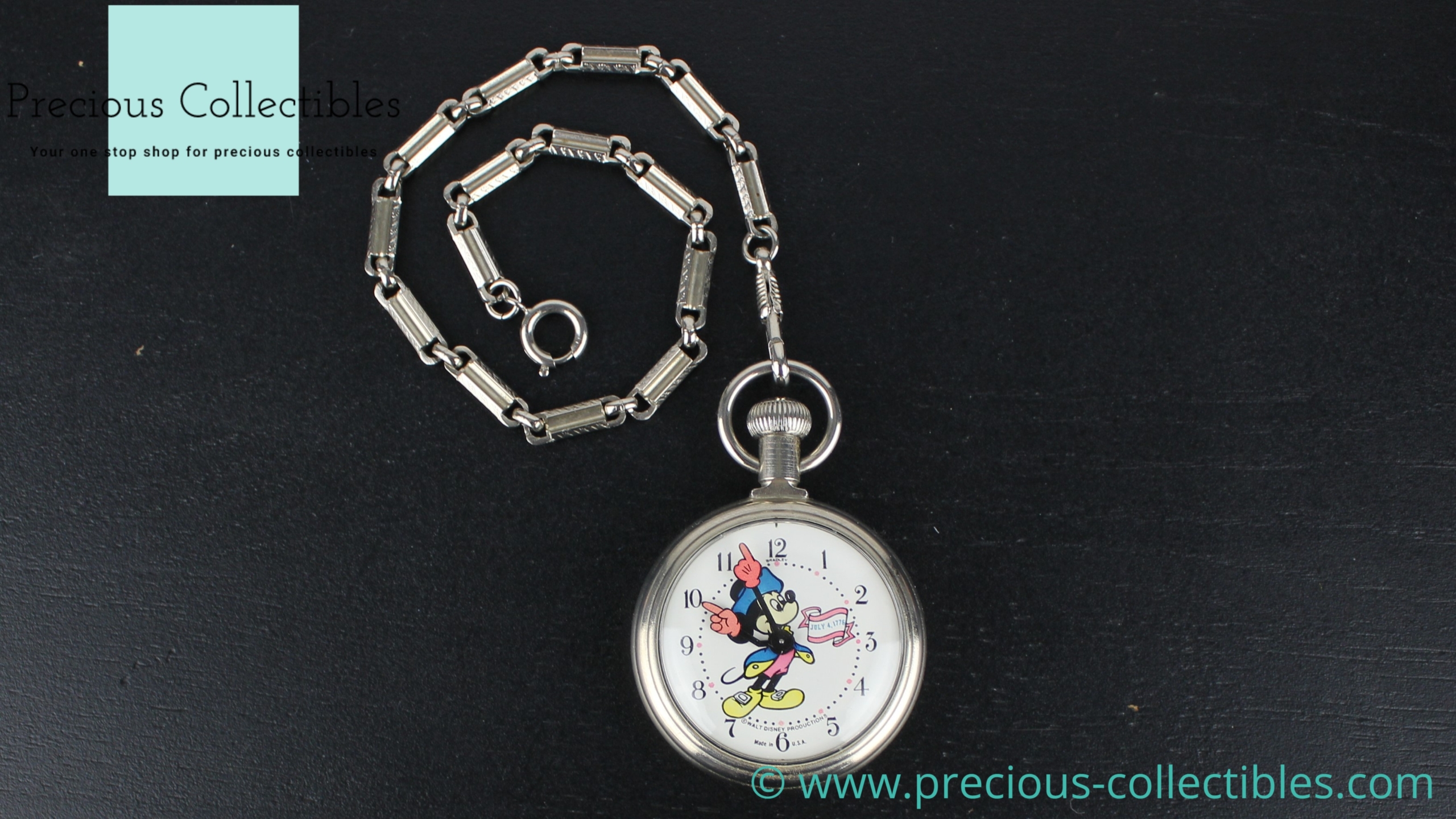 Vintage Mickey Mouse commemorative pocket watch by Walt Disney